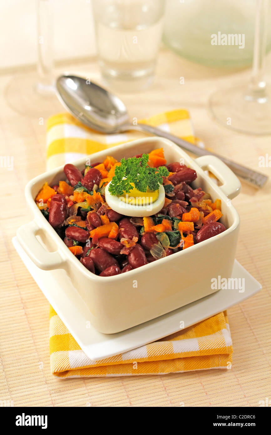 Red beans with vegetables. Recipe available Stock Photo - Alamy