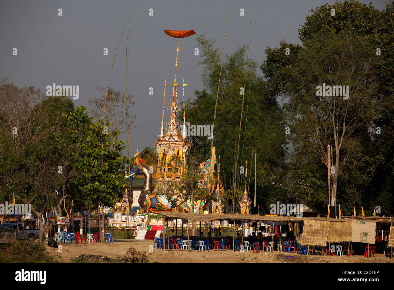 One of great monk Krubakumbun Paphakaro`s coffin in Wat Nasang, Lampang ...