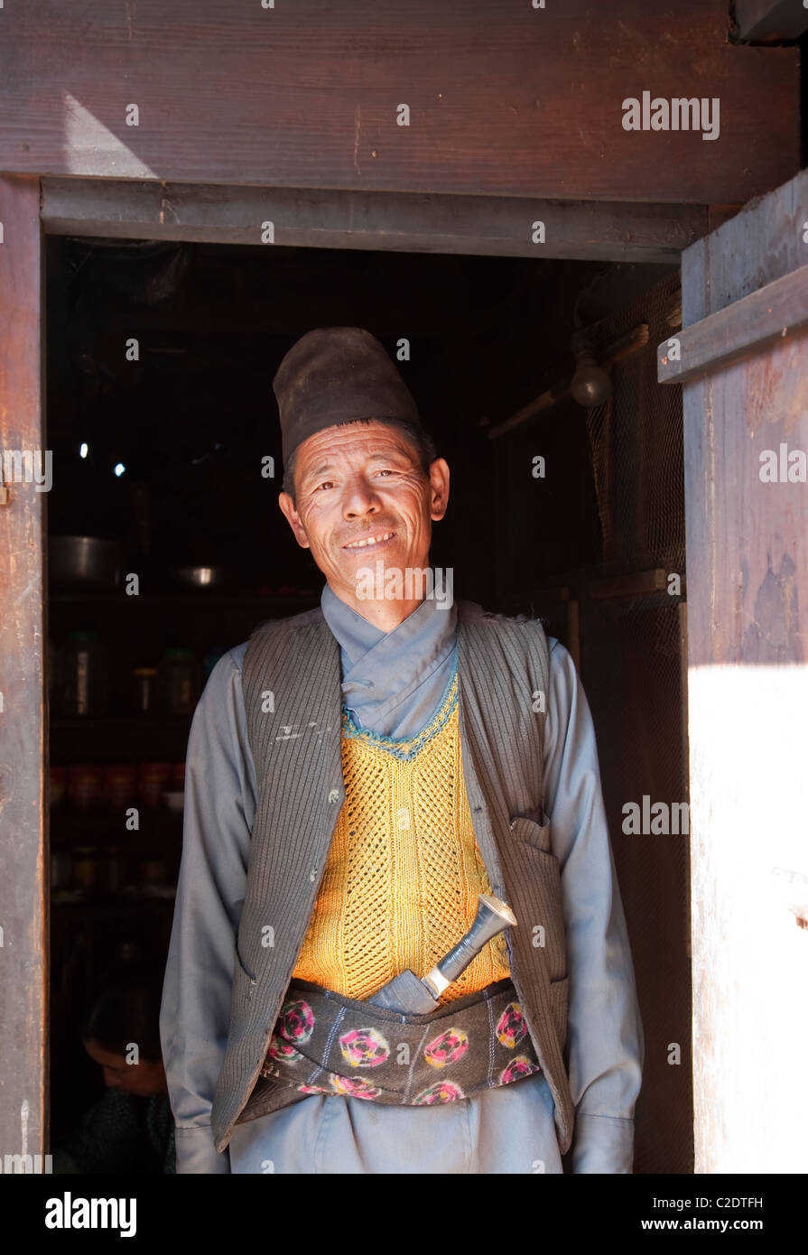 Portraits of a Nepali man. Langtang region. Nepal Stock Photo - Alamy
