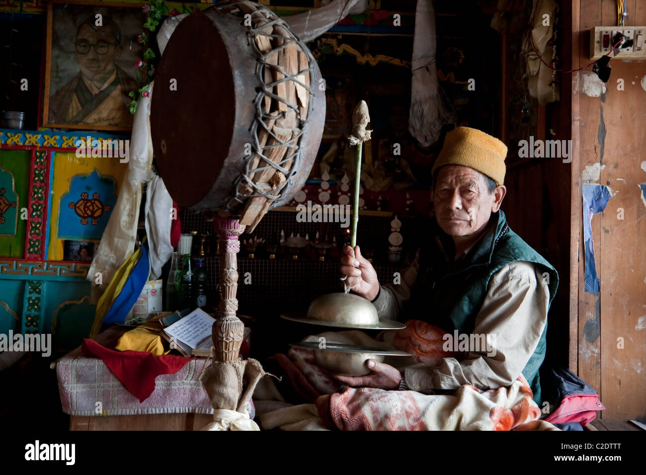 Tibetan Lama attending a ceremony. Langtang Region. Nepal Asia Stock ...