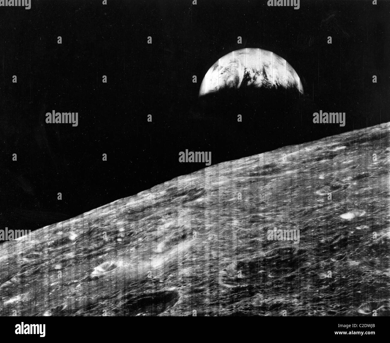 Earth rise viewed from the moon Stock Photo - Alamy