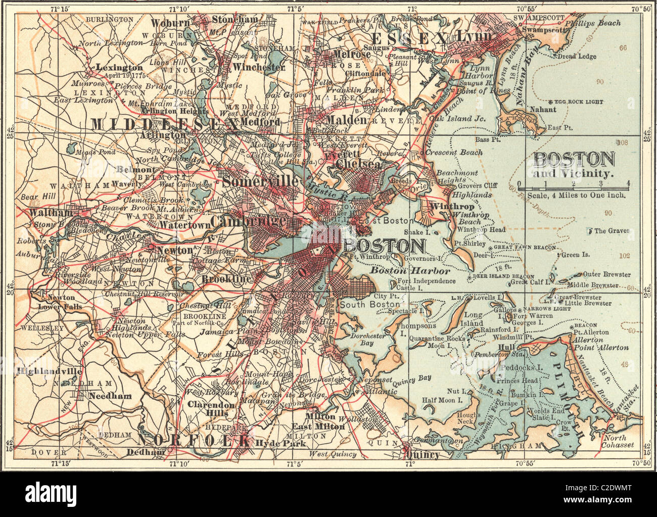 Map of Boston Stock Photo - Alamy