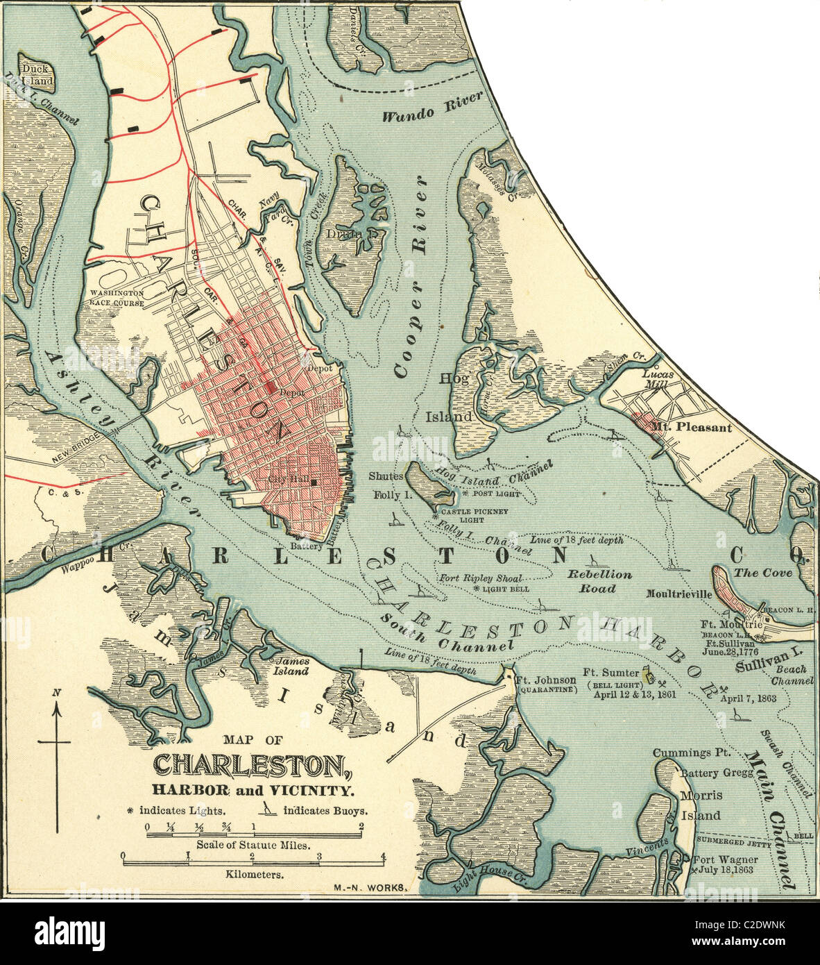 Map of charleston hi-res stock photography and images - Alamy