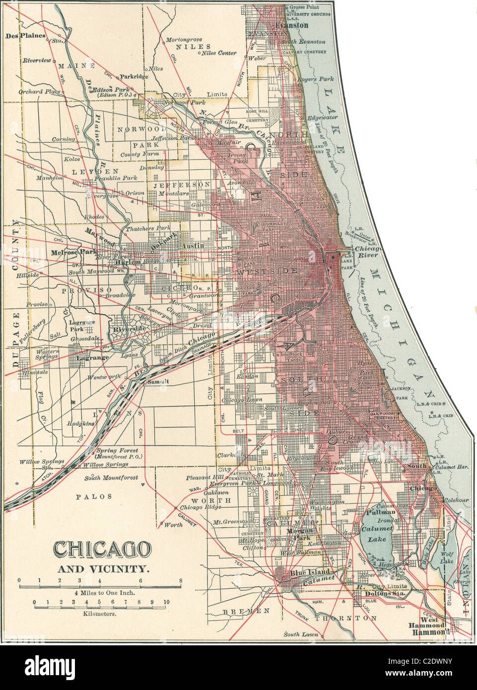 19th century map chicago hi-res stock photography and images - Alamy