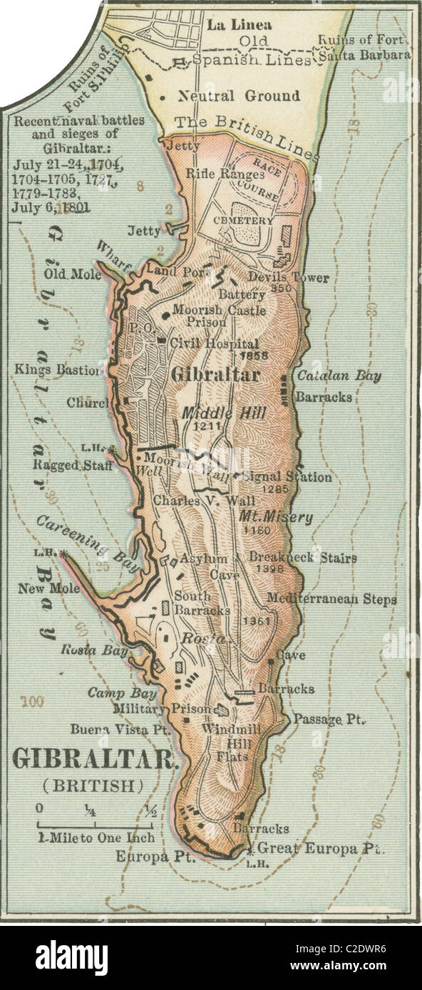 Map of Gibraltar Stock Photo - Alamy