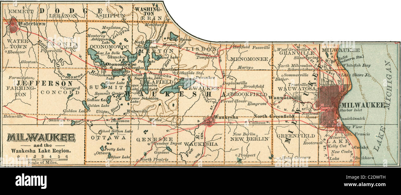 Map of Milwaukee Stock Photo - Alamy