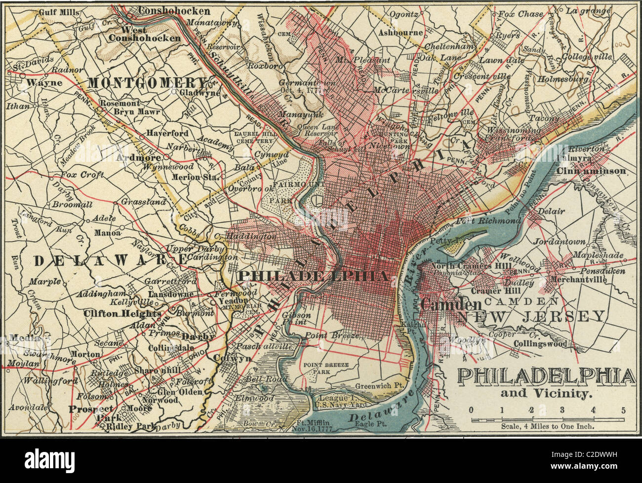 Map of Philadelphia Stock Photo - Alamy