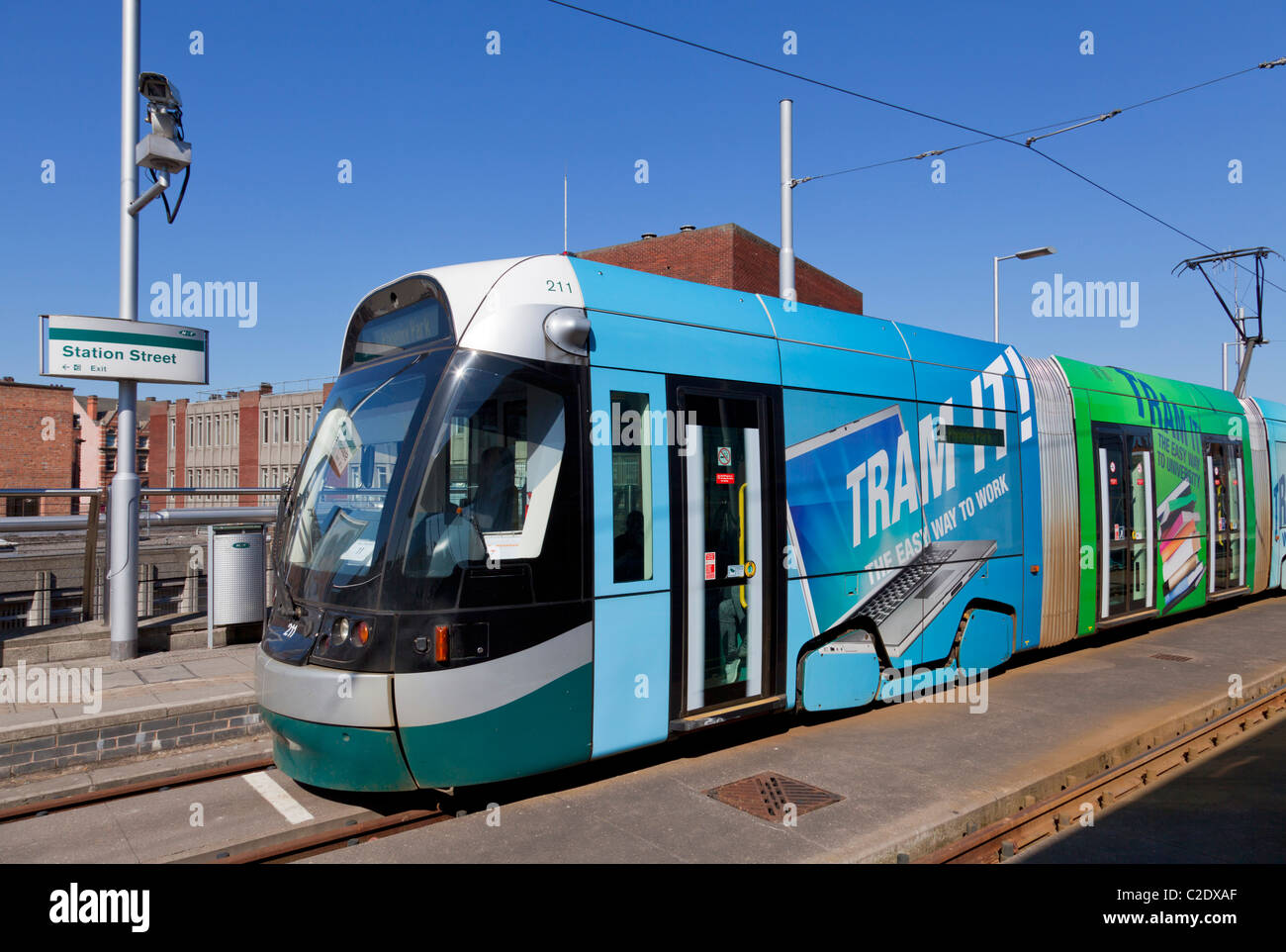 Nottingham city tram at terminus Nottingham City Centre England UK GB ...
