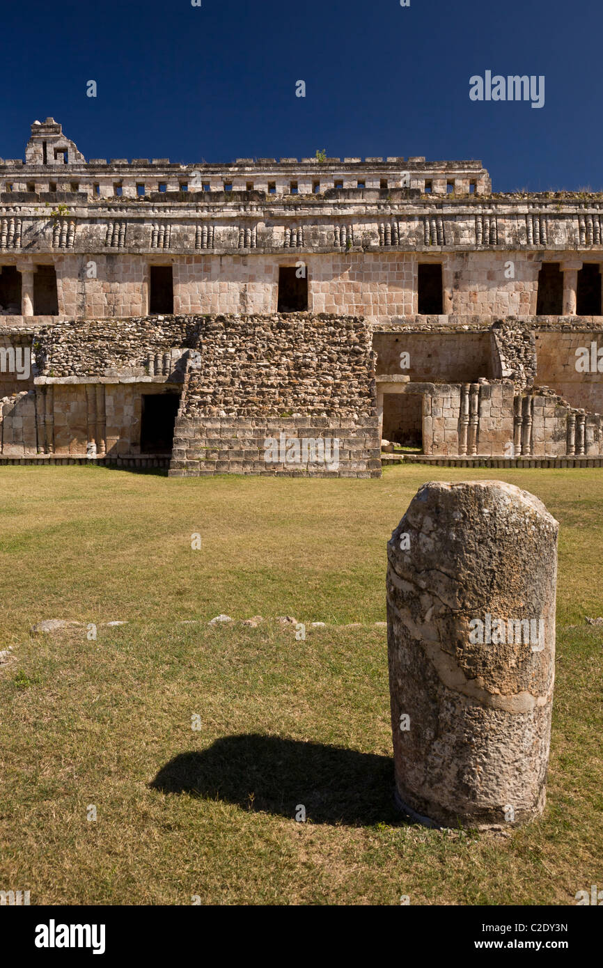 El Palacio or The Palace at the Puuc style Maya ruins of Kabah along ...
