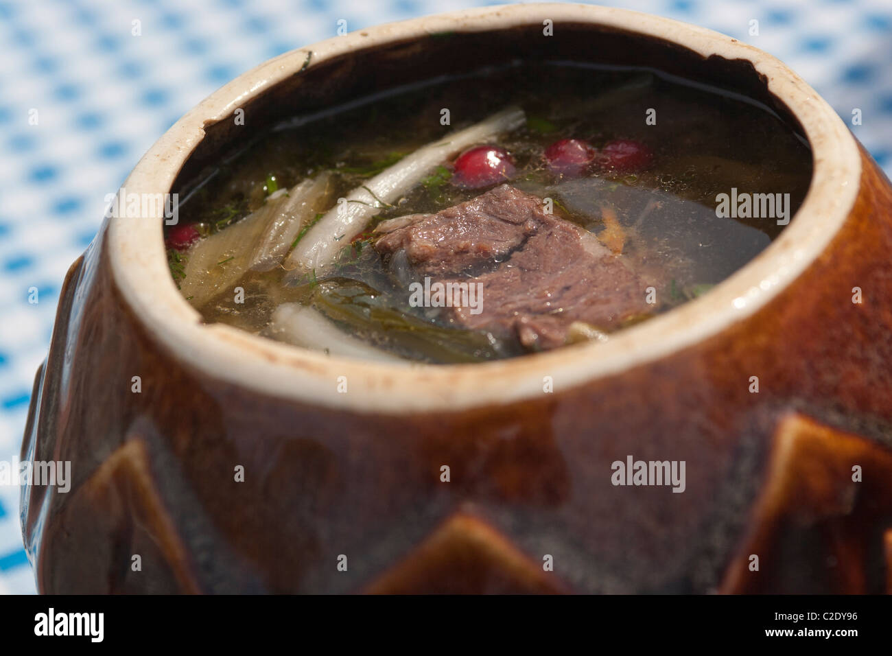 Bear stew served at the restaurant, Doctor Zhivago, on the road between ...