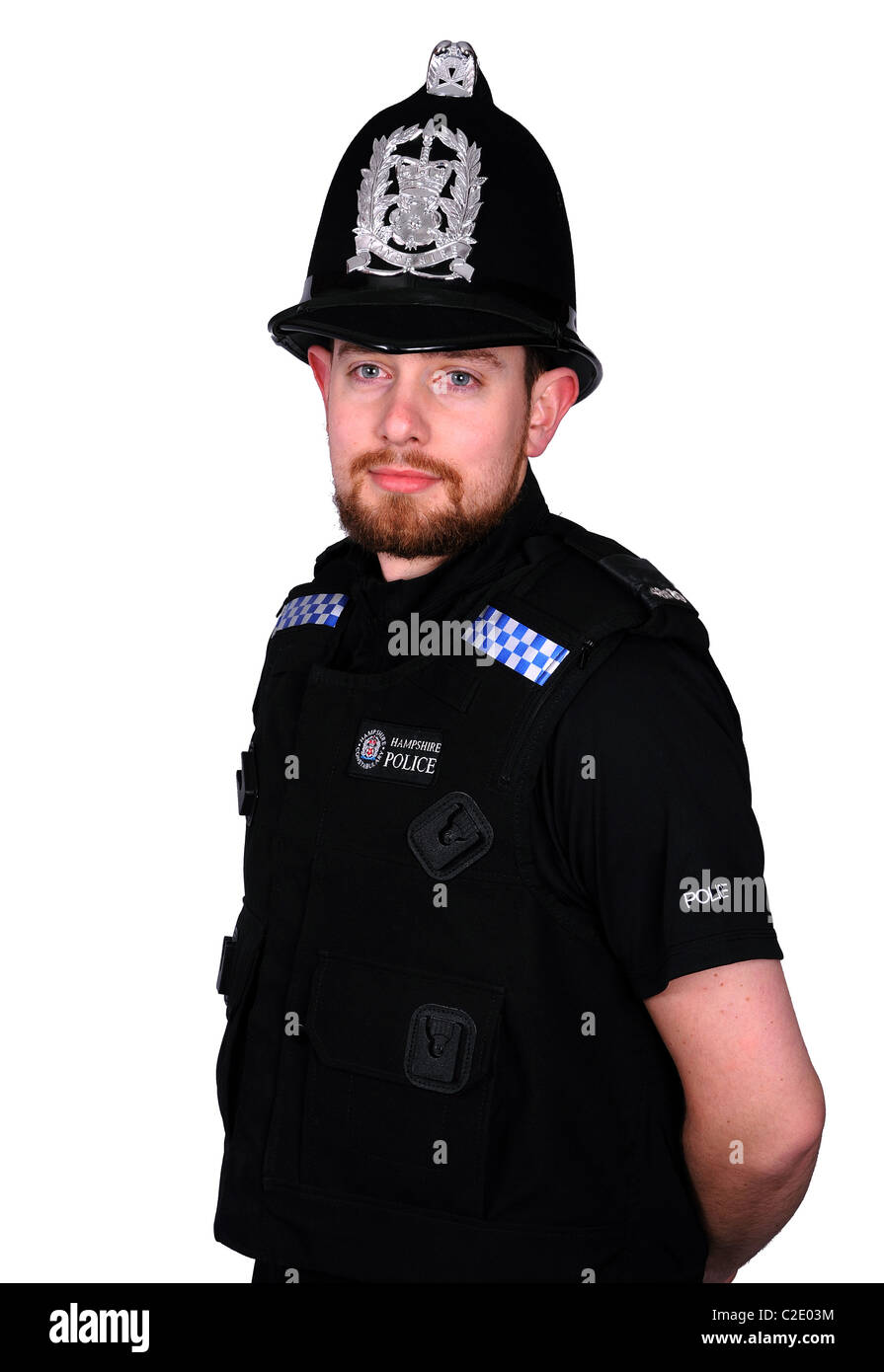 A smiling police officer in helmet and body armor Stock Photo - Alamy