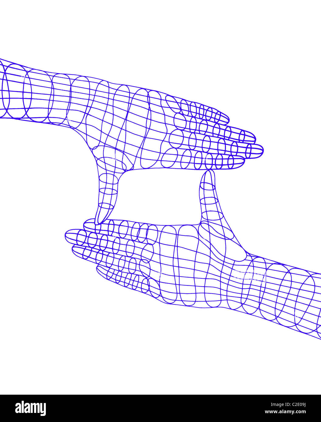 BLUEPRINT GRID HANDS Stock Photo - Alamy