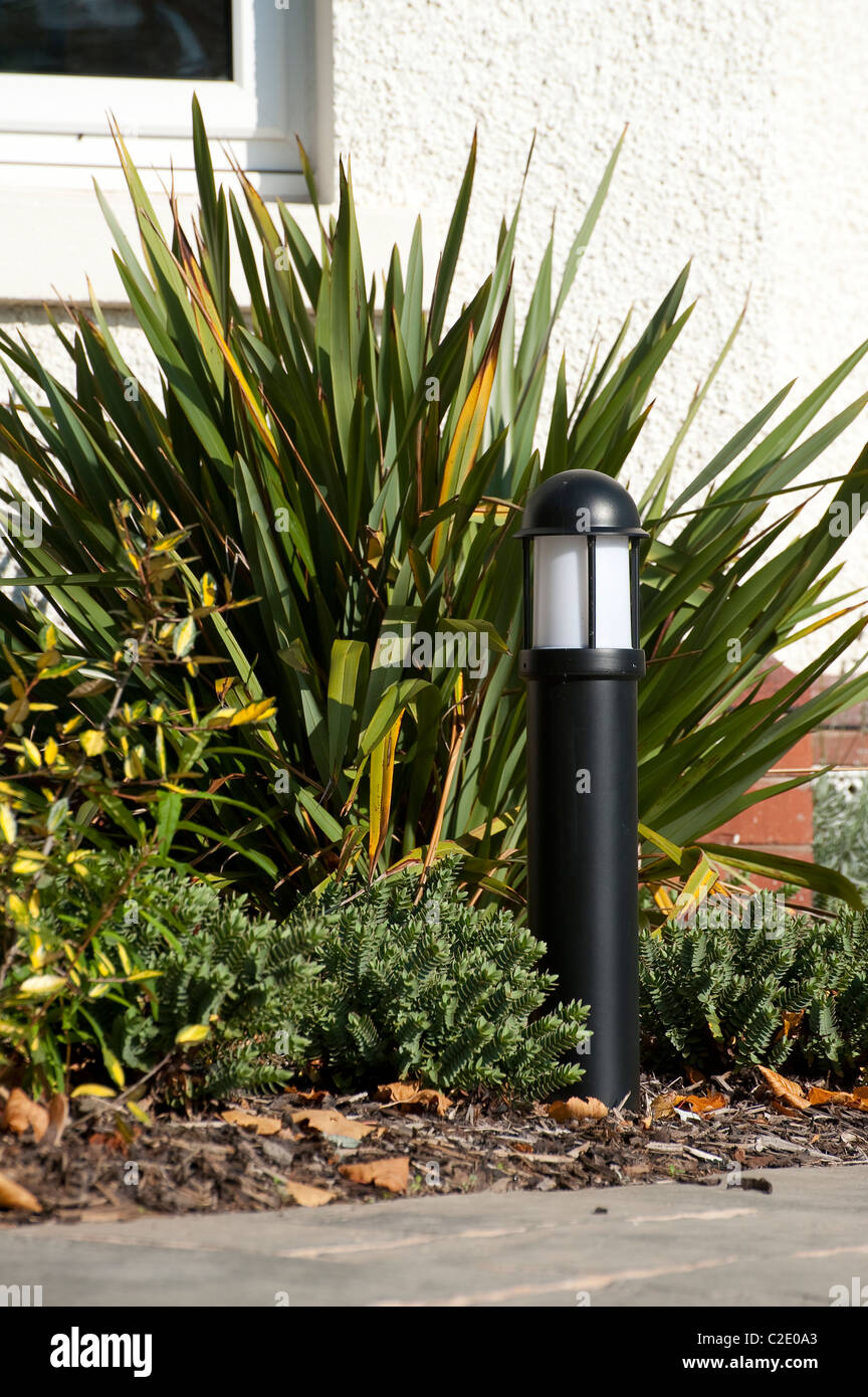Lighting alongside a path at the front of a newly built house Stock ...
