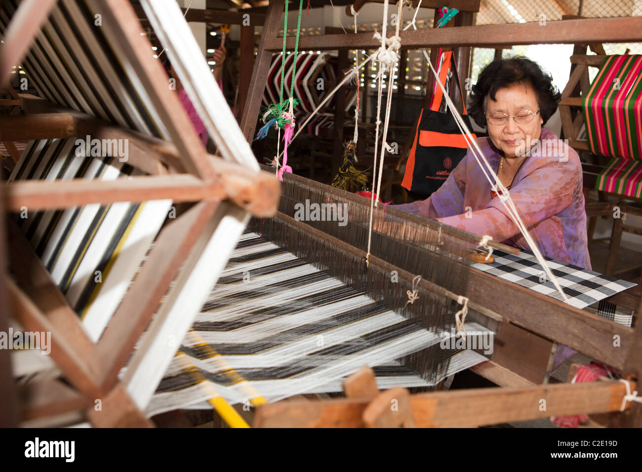 Weaving cotton fabric hi-res stock photography and images - Alamy