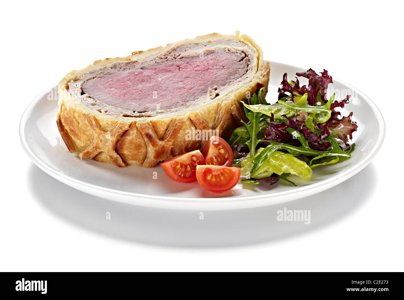 beef wellington slice portion plate beef Stock Photo - Alamy