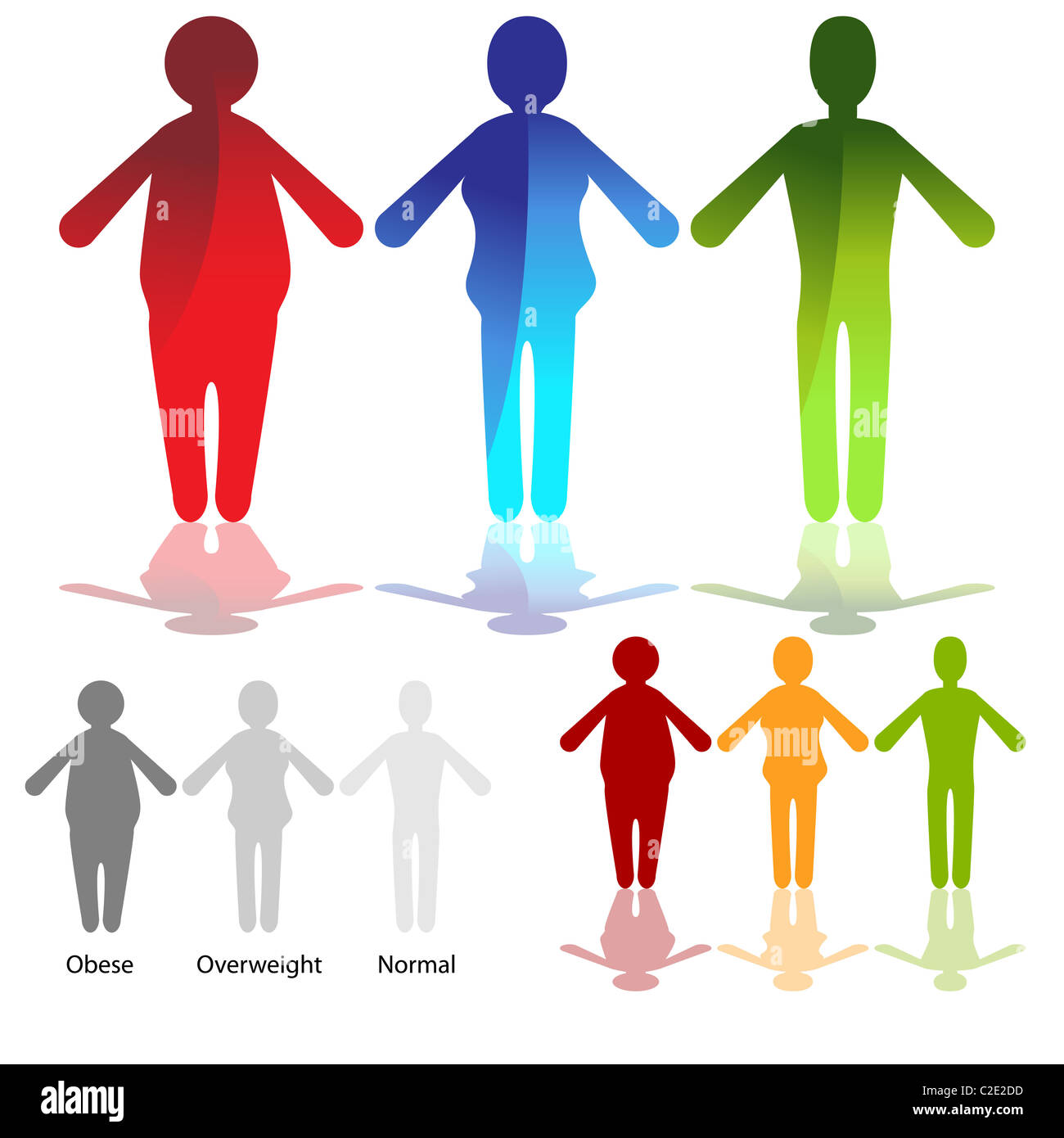 An image of a weight loss figure icon set Stock Photo - Alamy