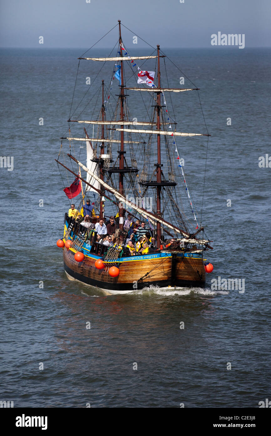 HM Bark Endeavour a British Royal Navy research vessel that Lieutenant ...