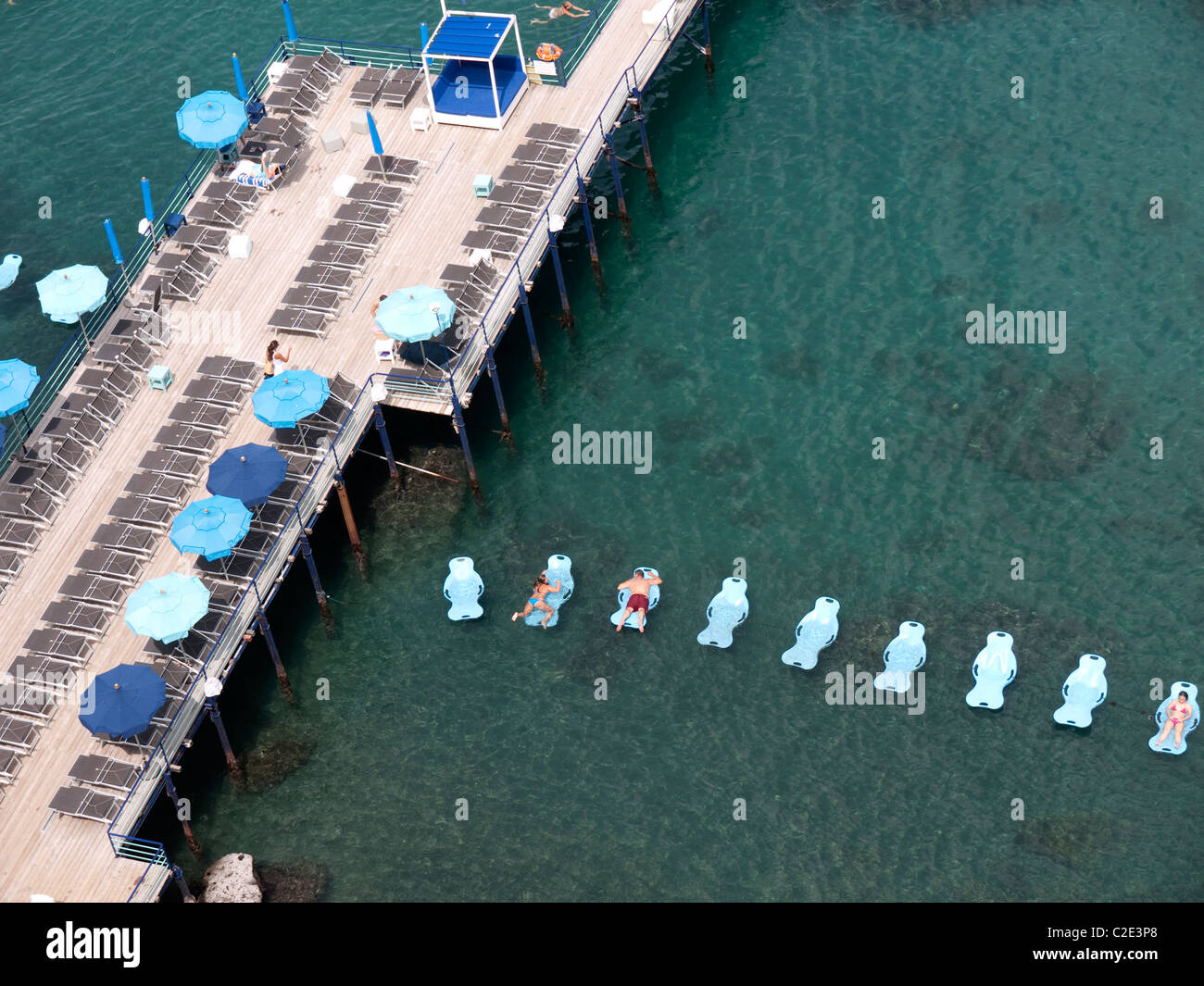 Bathing platform in Sorrento in the Bay of Naples Italy Stock Photo - Alamy