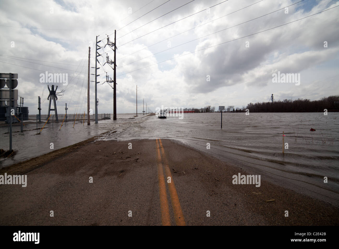 Flooding Water over Road Stock Photo - Alamy