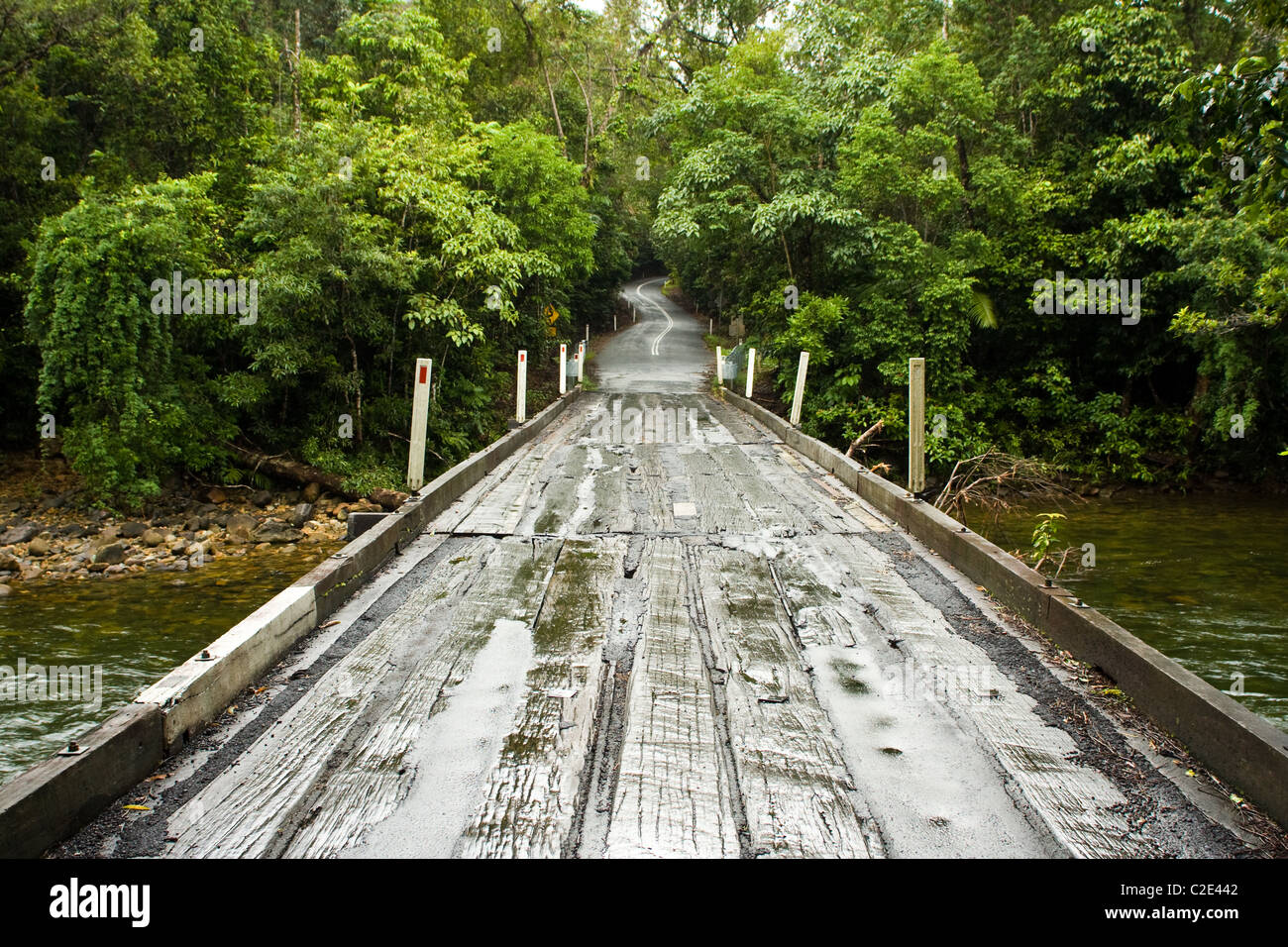 Wooden road bridge leading to Daintree rainforest Stock Photo - Alamy