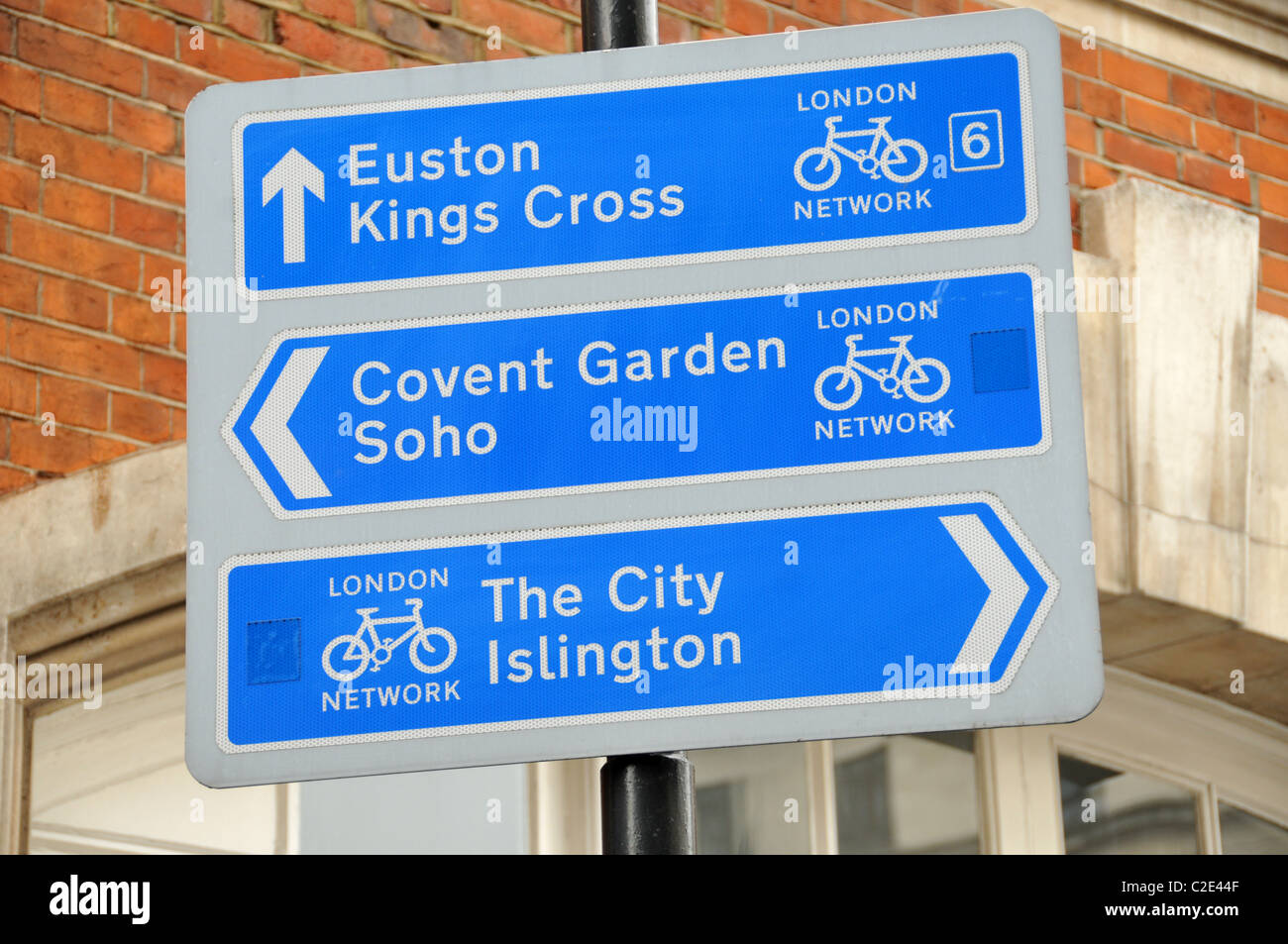 London Cycle Network direction signs Euston Soho Islington bicycles eco ...