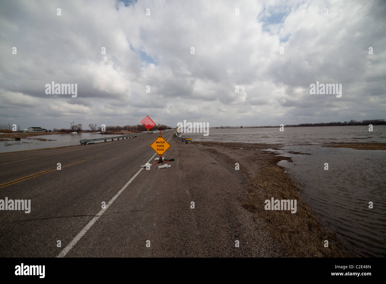 Flooding Water over Road Stock Photo - Alamy