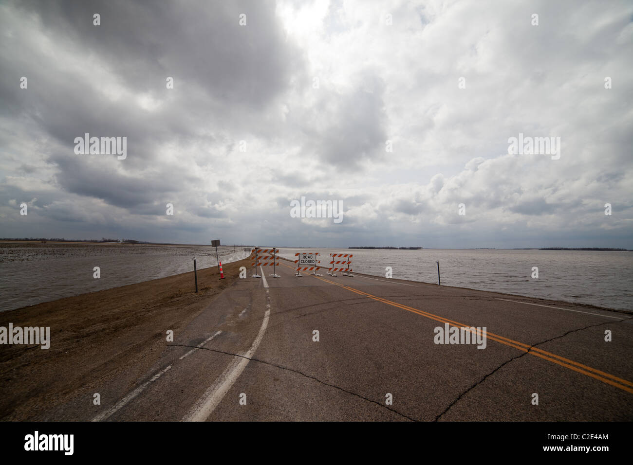 Flooding Water over Road Stock Photo - Alamy