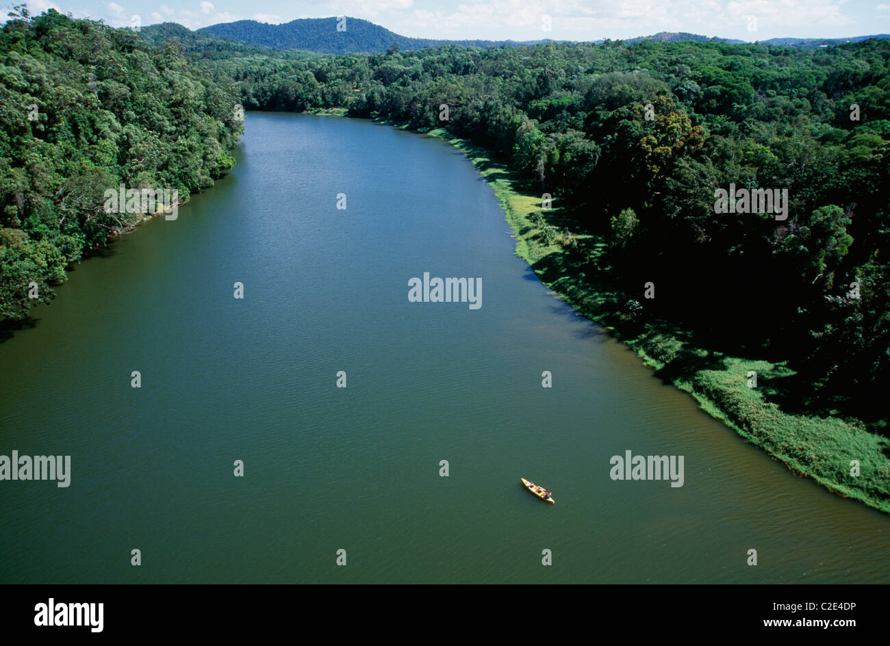 The Barron River is located on the Atherton Tableland inland from ...