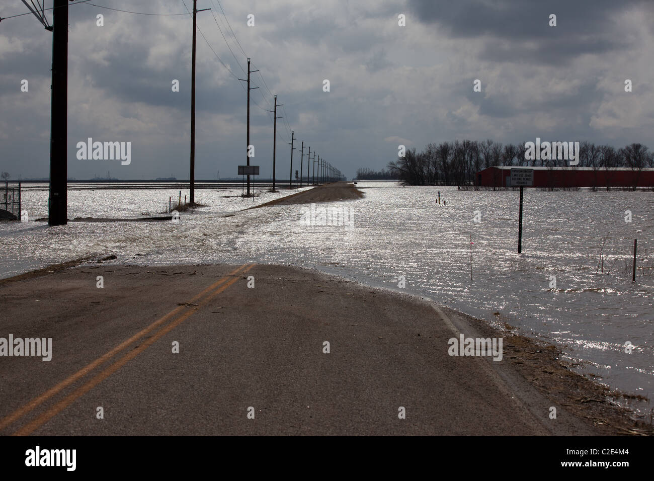 Flooding Water over Road Stock Photo - Alamy