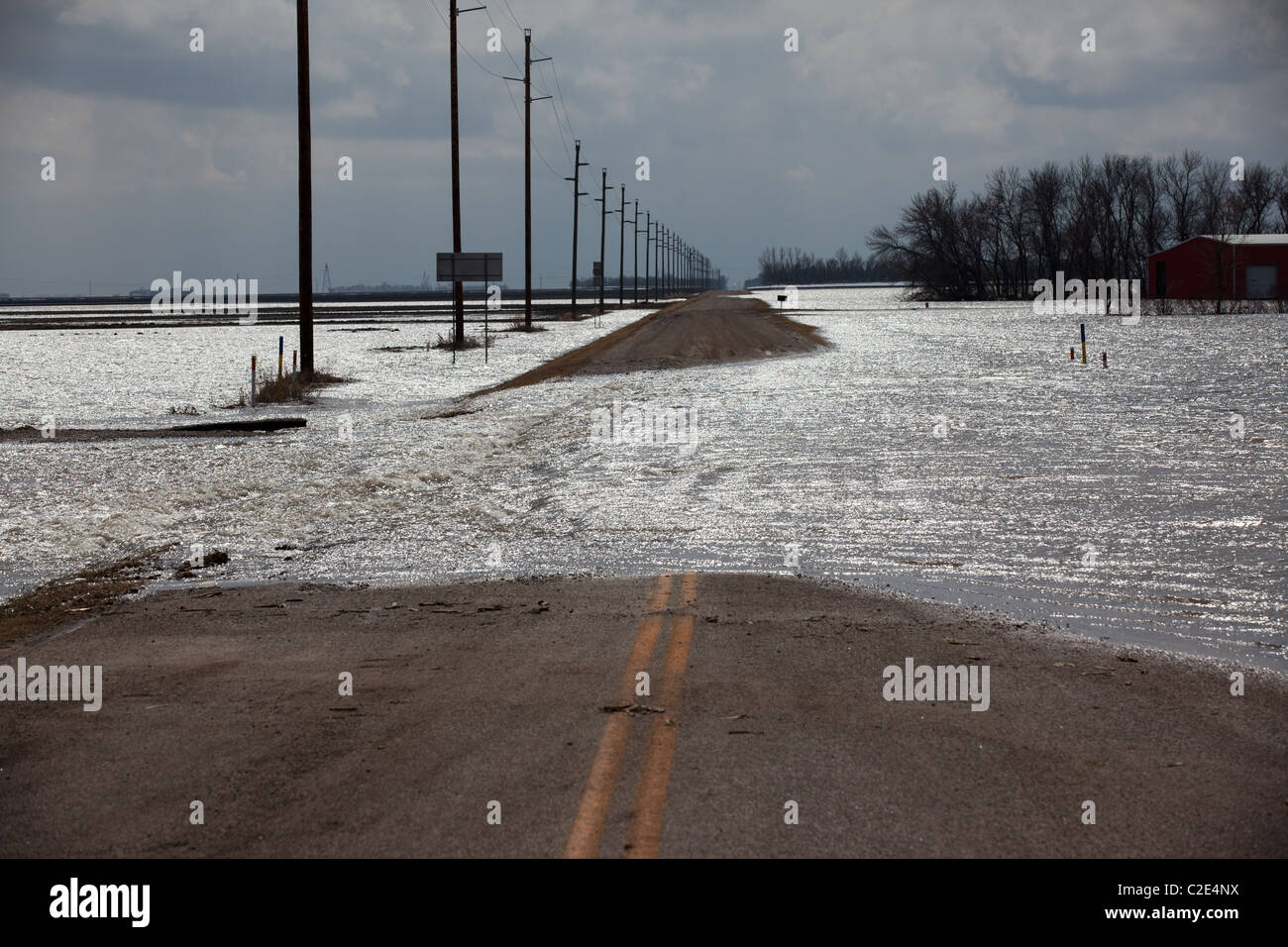 Flooding Water over Road Stock Photo - Alamy