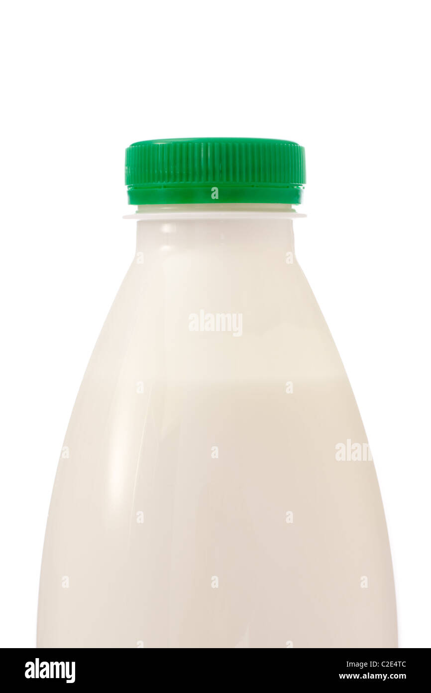 plastic bottle of milk isolated on white Stock Photo - Alamy
