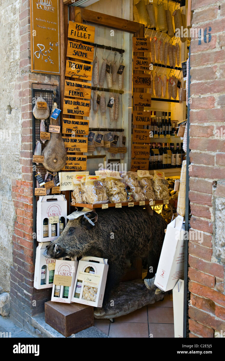 Stuffed Wild Boar on Display in an Italian Shop Stock Photo - Alamy