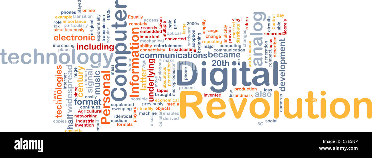 Background concept wordcloud illustration of digital revolution Stock ...