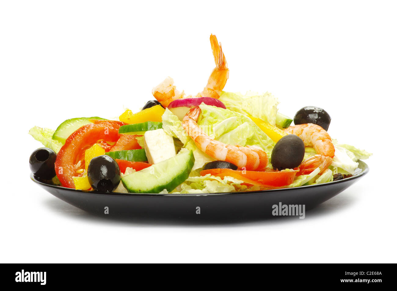 Appetizing salad on white background Stock Photo - Alamy