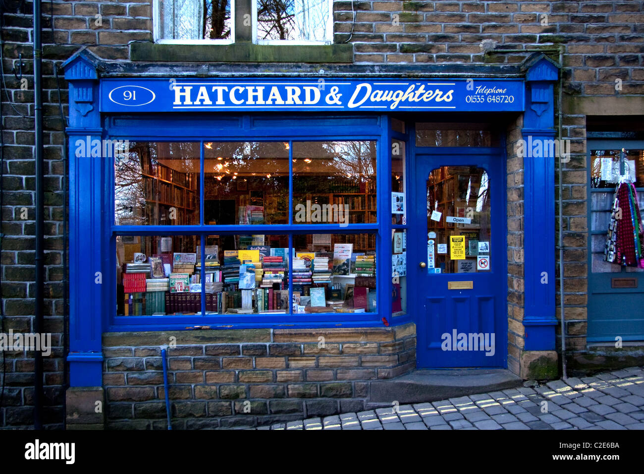 Bookshop frontage, Haworth, West Yorkshire Stock Photo - Alamy
