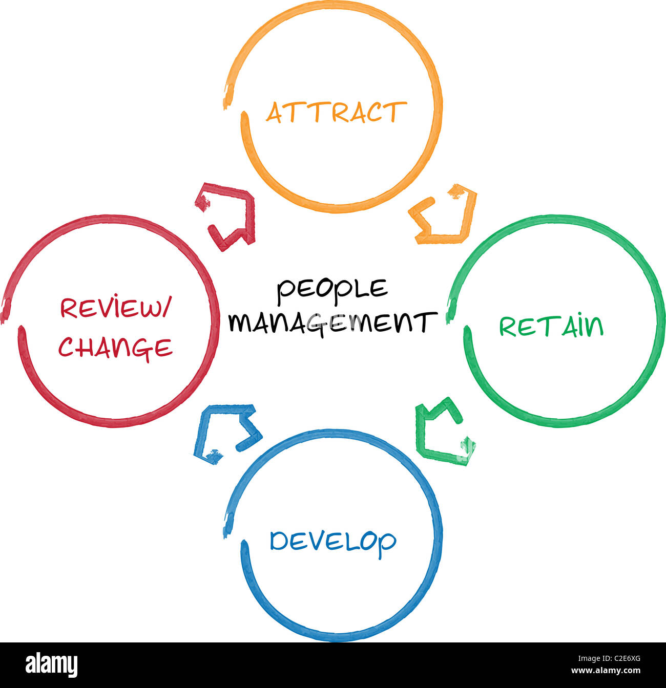 People management business diagram whiteboard chart illustration Stock ...