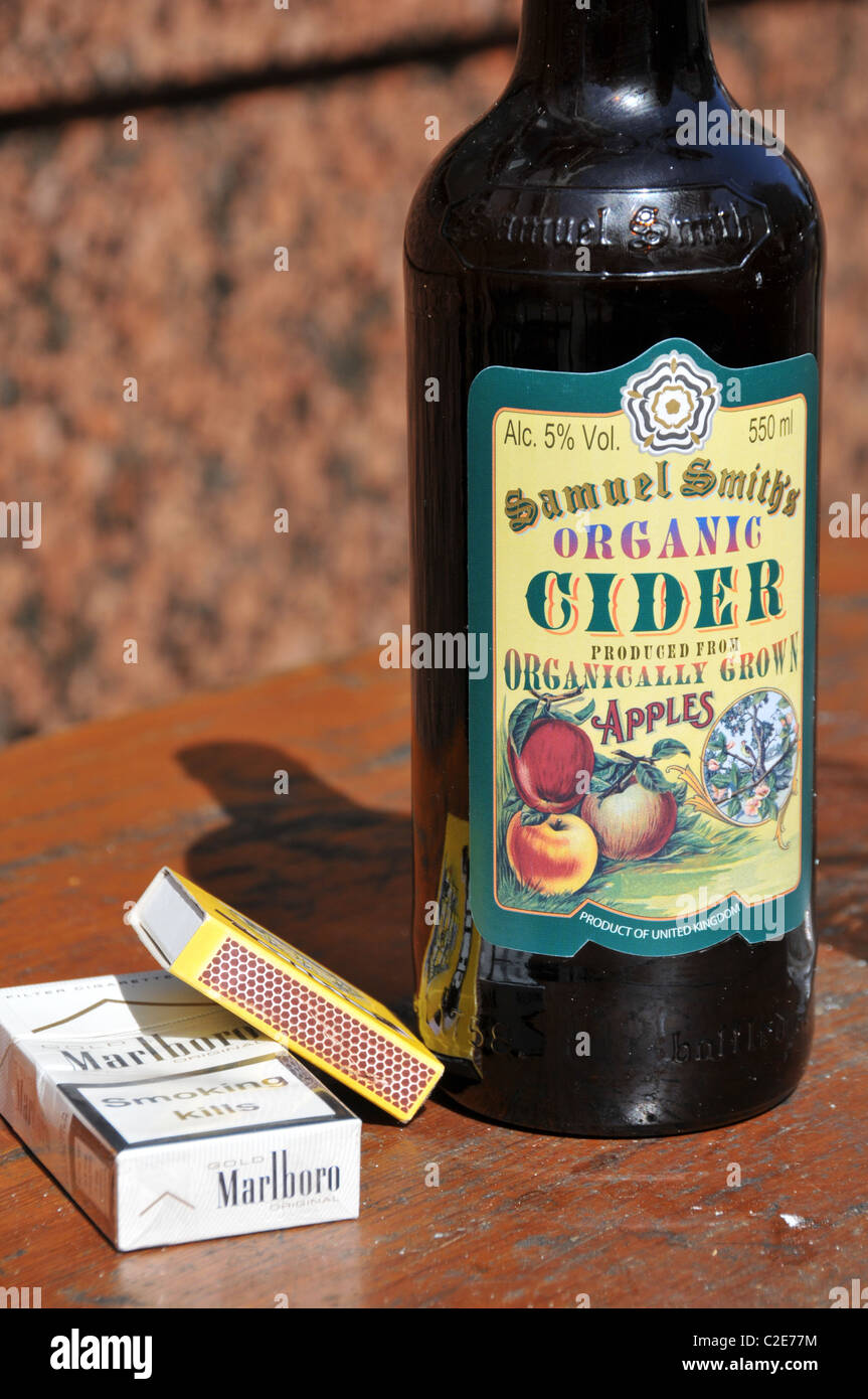Samuel Smith's Organic Cider bottle cigarettes cigarette pack match box ...