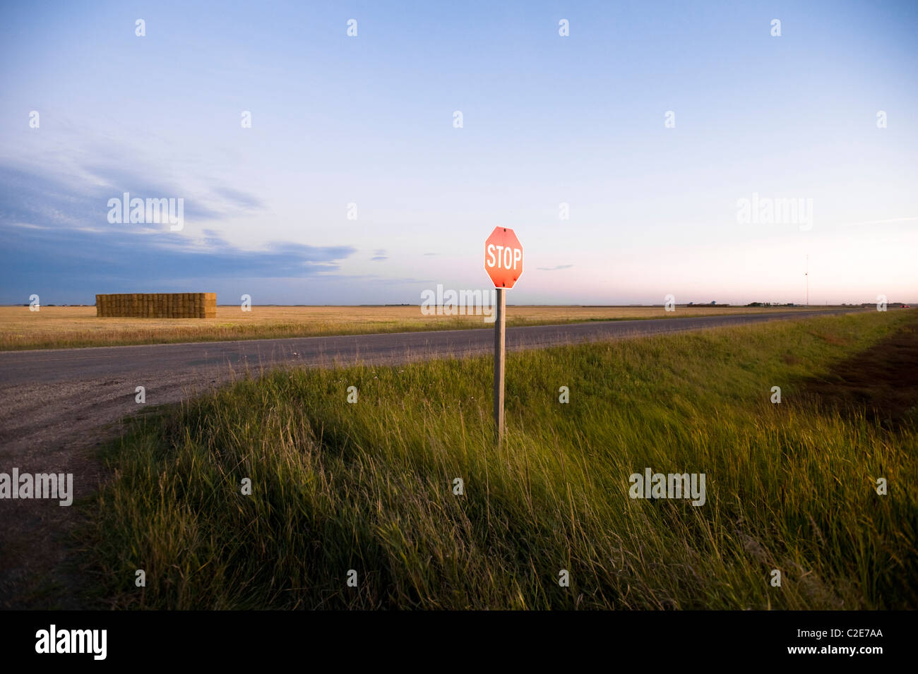 Stop Sign, Rural Road Stock Photo - Alamy