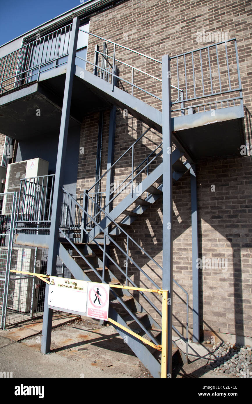 A metal fire exit England UK Stock Photo - Alamy