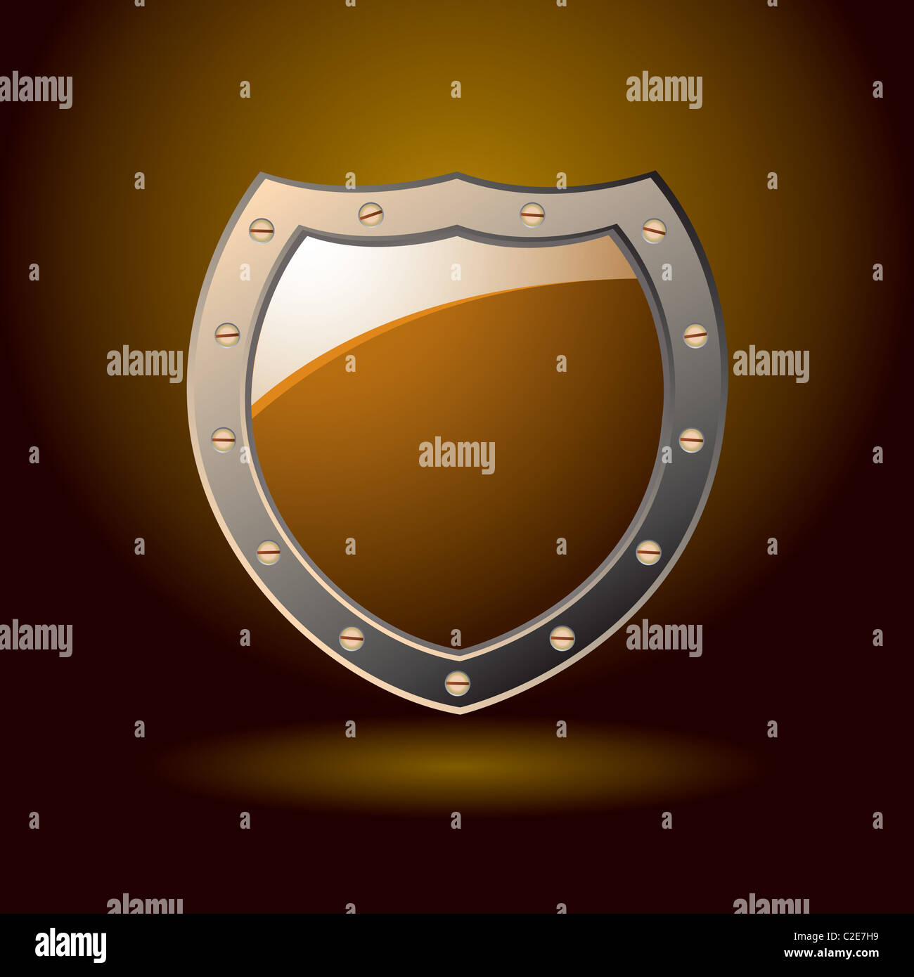 Secure abstract orange shield with spotlight Stock Photo - Alamy