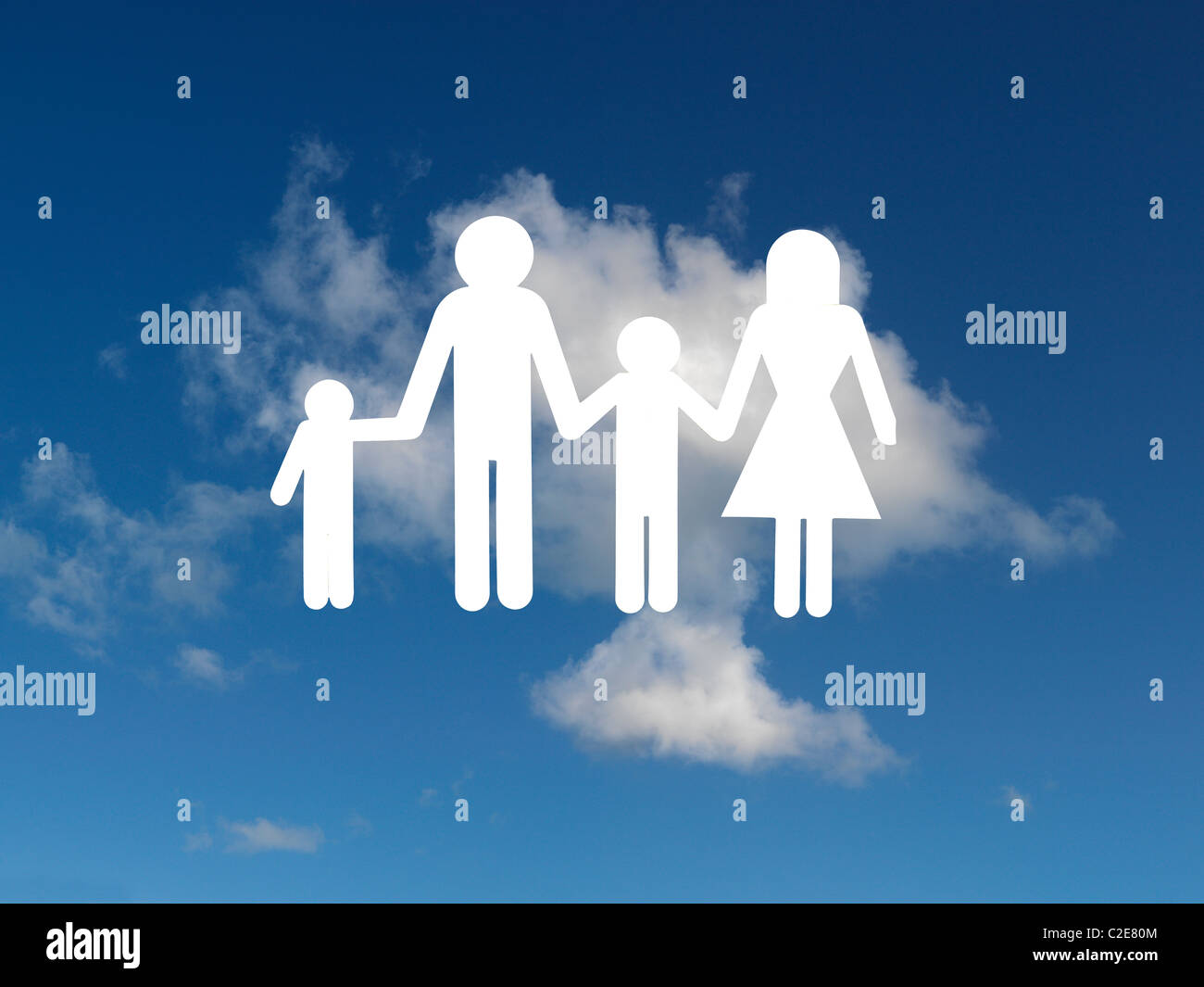 A family cutout shape isolated against a white background Stock Photo ...