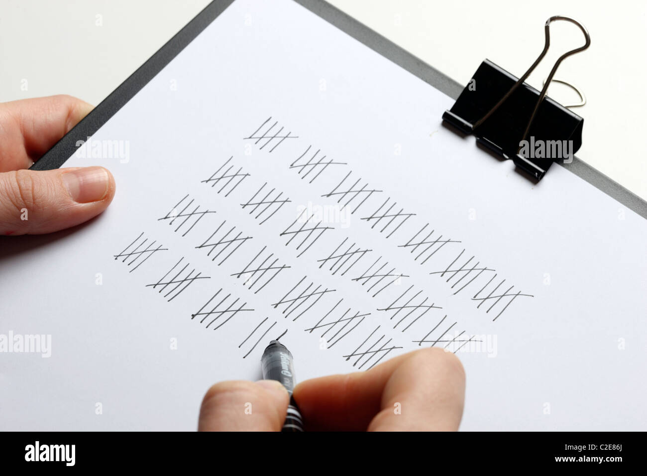Tally clerk, counting things, check list Stock Photo - Alamy