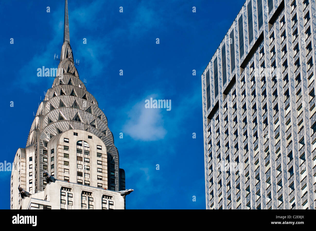 Steel Chrysler and Mobil buildings, Manhattan, New York City, USA Stock ...