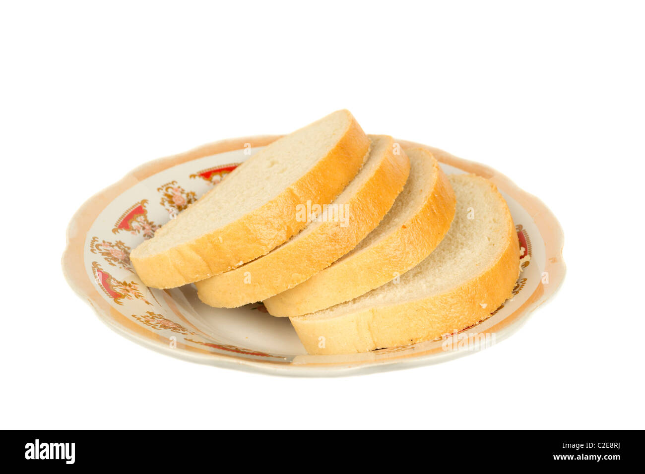 Slices of bread, isolated on white Stock Photo - Alamy