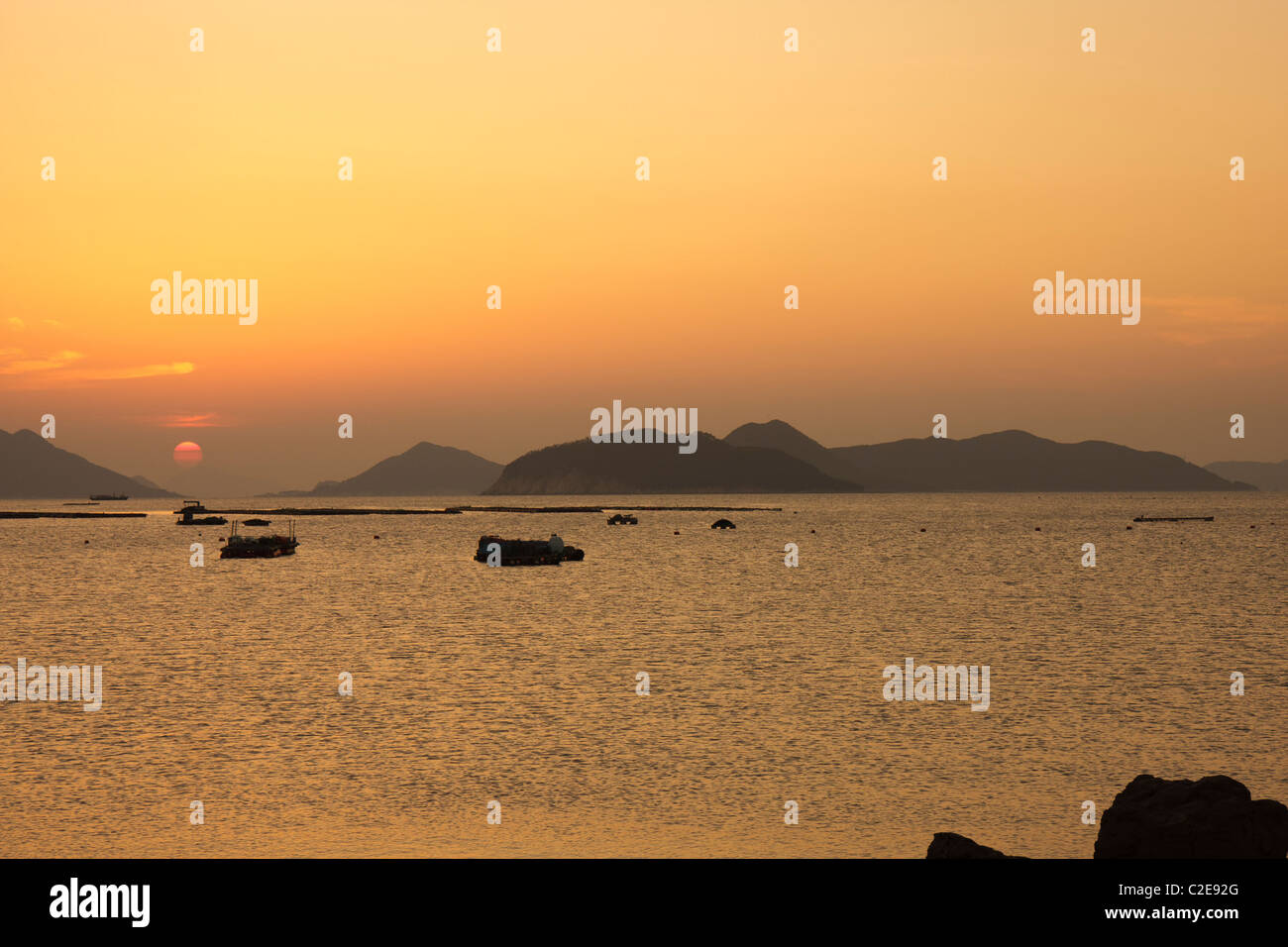 East China Sea sunset from Myeongsa Beach, Geojedo, South Korea Stock ...