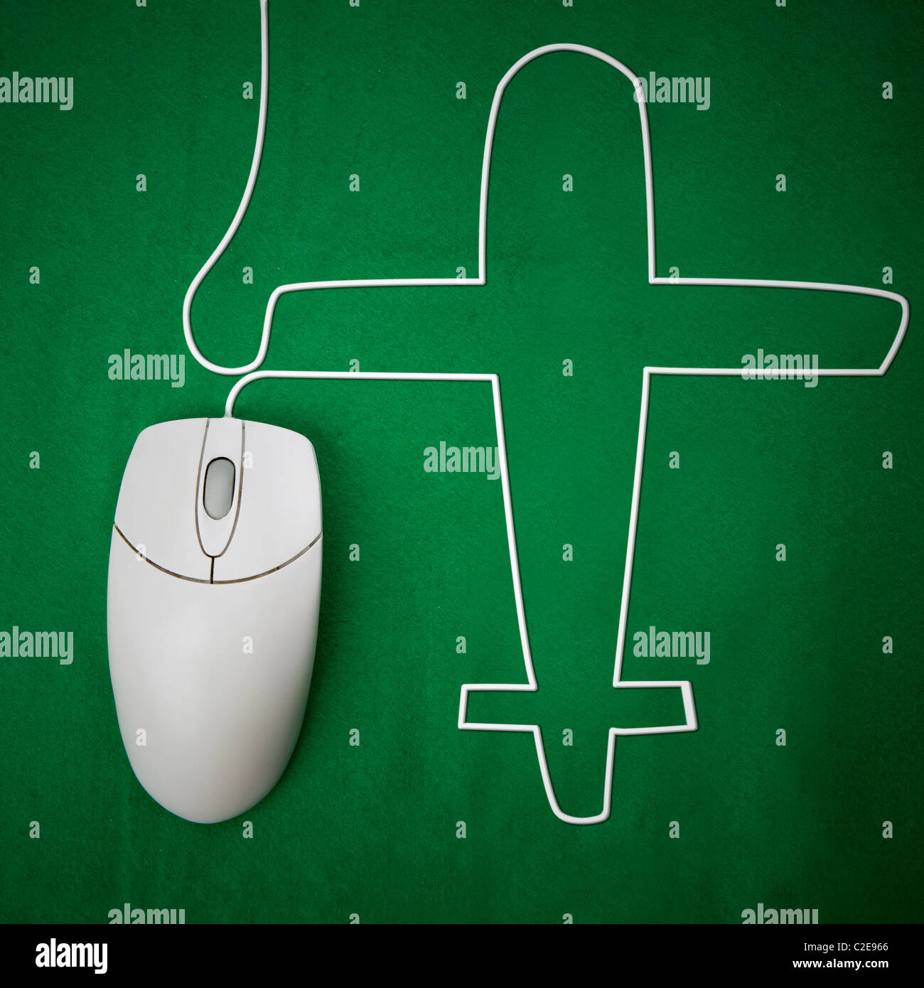 An computer mouse and airplane concept - booking a flight online Stock ...