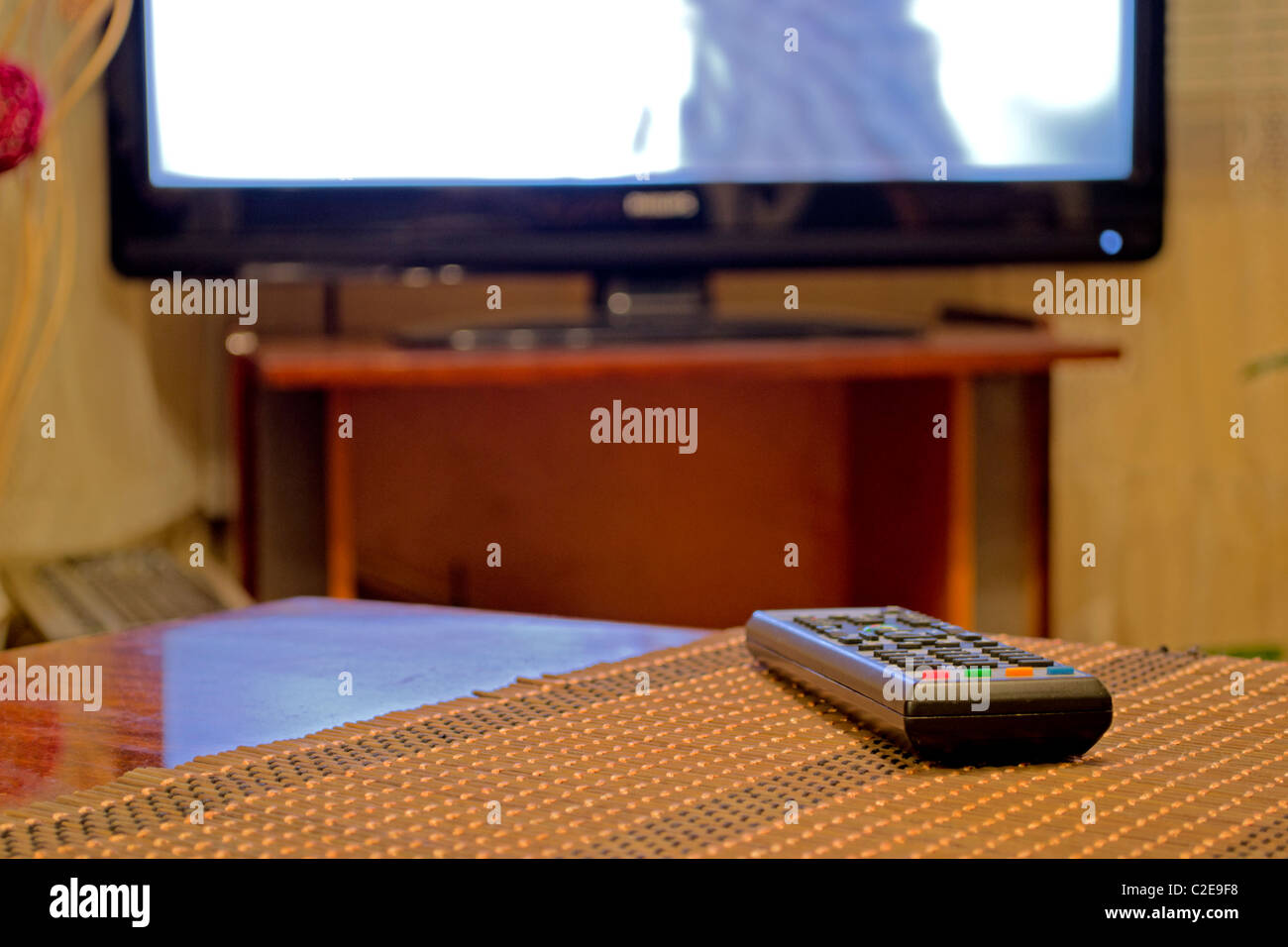 Flat Screen Tv And Remote Isolated High Resolution Stock Photography ...