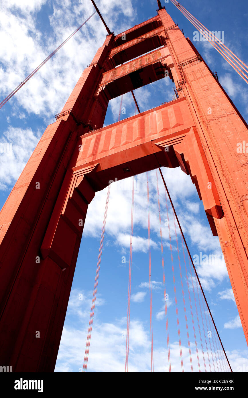 A detail of one of the Golden Gate Bridge towers Stock Photo - Alamy
