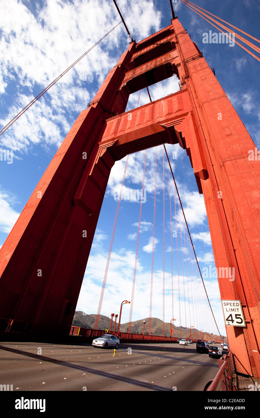 A detail of one of the Golden Gate Bridge towers Stock Photo - Alamy