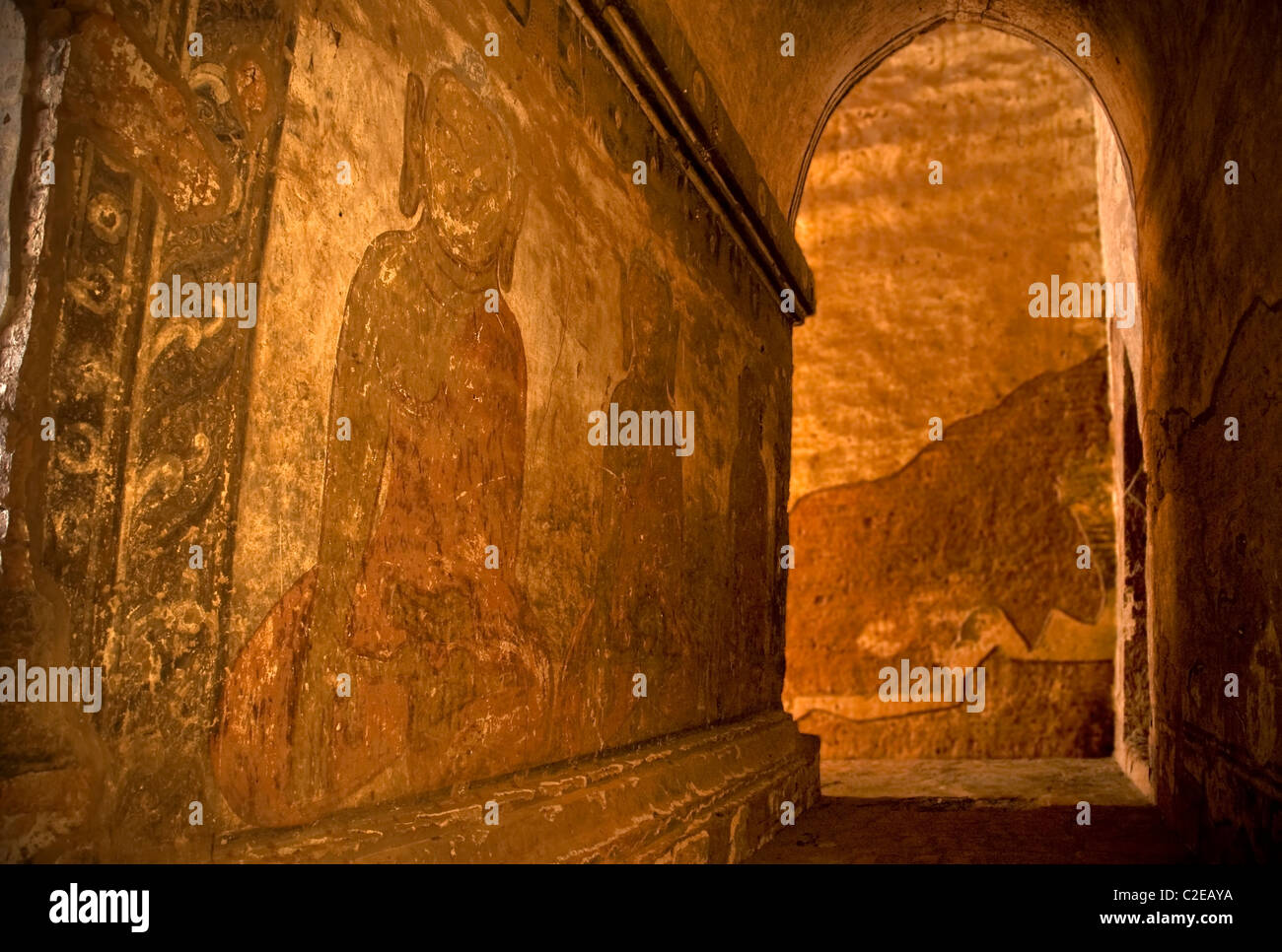 Bagan, Myanmar - Dhammayangyi Temple Wall Painting Stock Photo - Alamy